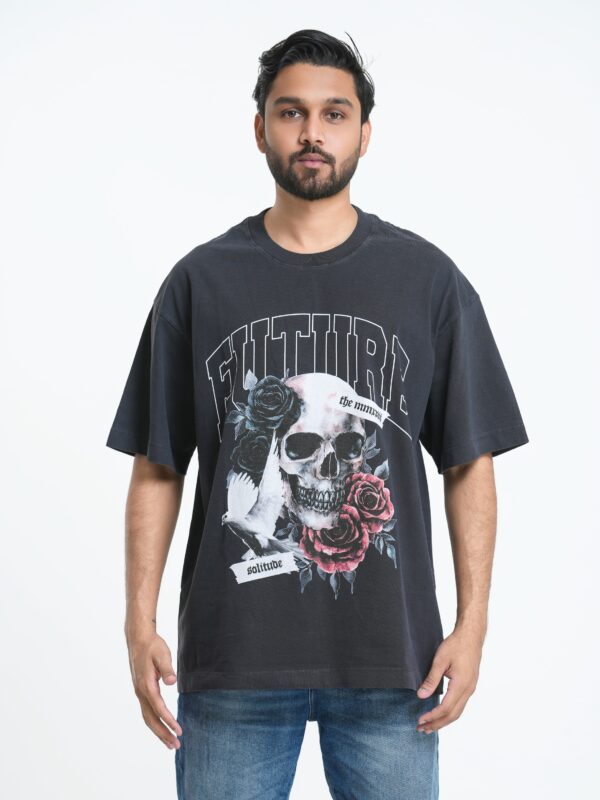 Future Oversized T-Shirt Washed Black | Solitude